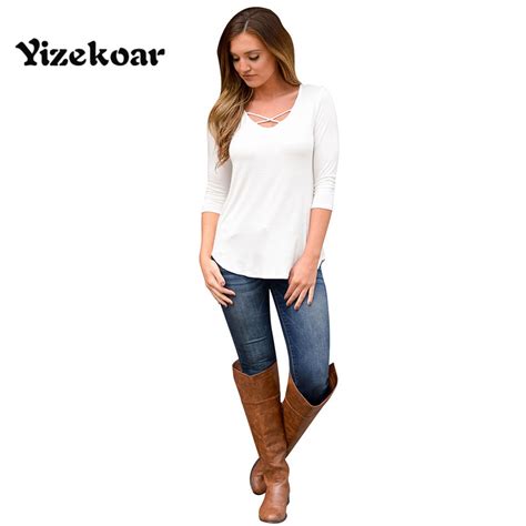 Yizekoar 2018 Spring Women Casual Fashion White Wine Blue O Neck Long