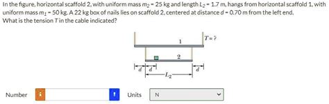 Solved In The Figure Horizontal Scaffold 2with Uniform Mass M2 25 Kg