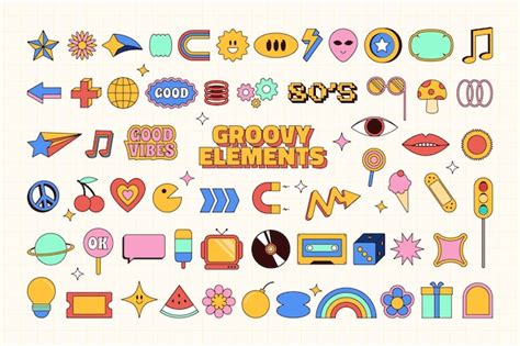 Premium Vector Groovy Element Collection