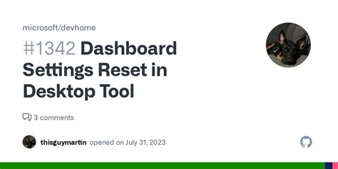 dashboard settings reset in desktop tool · issue 1342 · microsoft