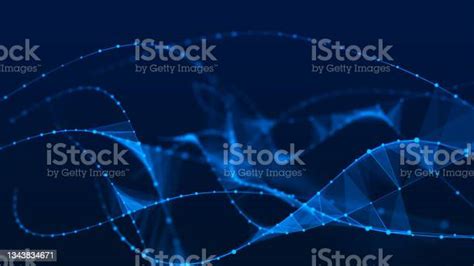 추상적 디지털 배경 네트워크 연결 구조입니다 빅 데이터 미래지향적 추상적 물결 3d 렌더링 Dj에 대한 스톡 사진 및 기타