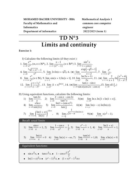 Série 4limits And Continuity Pdf Trigonometric Functions Complex
