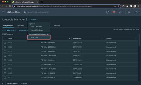 how to configure vmware compatibility guide vcg database for vsphere
