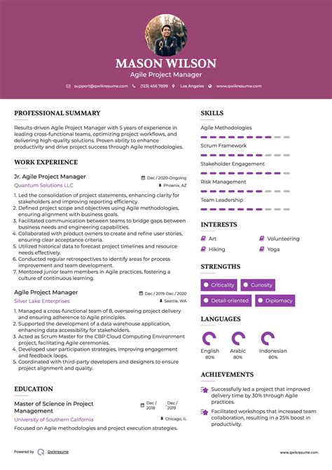 10 Agile Project Manager Resume Samples Templates For 2025