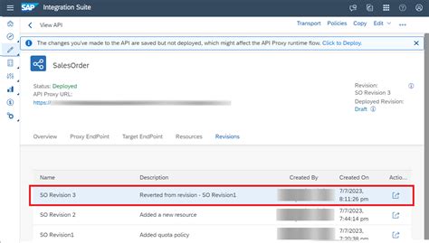 get started with api revisions sap tutorials