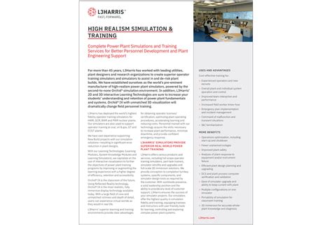High Realism Simulation And Training Data Sheet L3harris® Fast Forward
