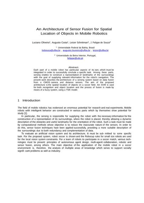 pdf an architecture of sensor fusion for spatial location of webx