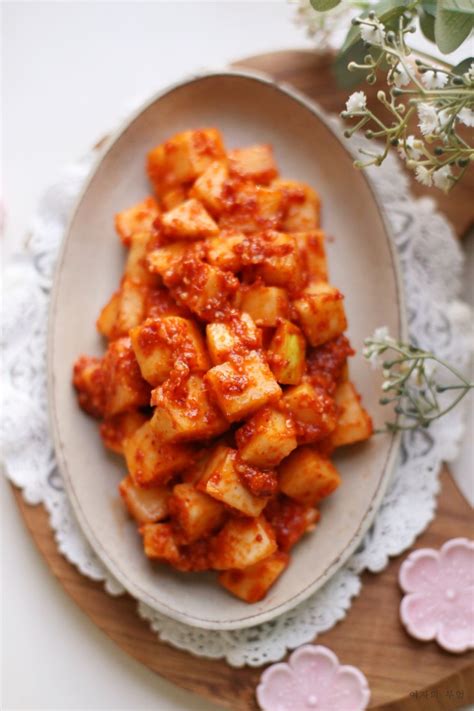 깍두기담그는법 양념 사과 무김치 깍두기 담그기 만들기 초간단 무요리 무반찬 네이버 블로그