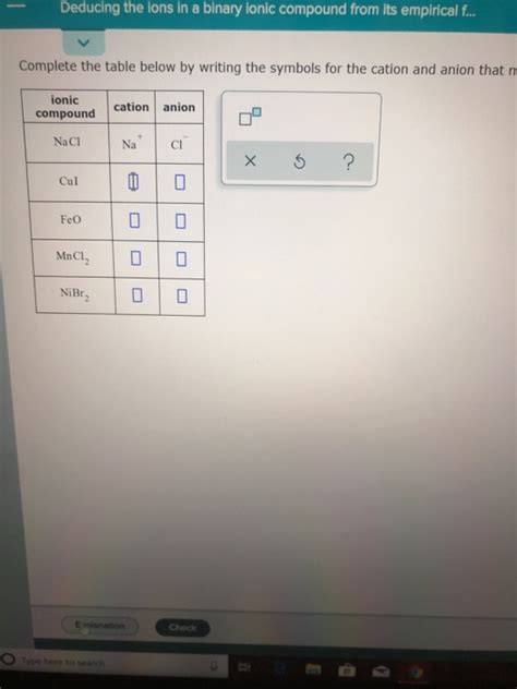 solved deducing the ions in a binary lonic compound from its