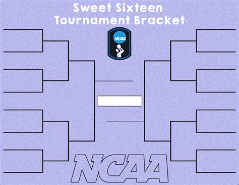 Printable 2026 Sweet 16 Bracket March Madness Tournament Bracket