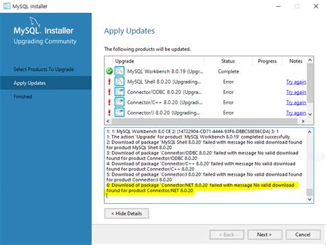 다콩이의 코딩일기 MySQL 업그레이드 에러 해결 Download of package MySQL Workbench failed with