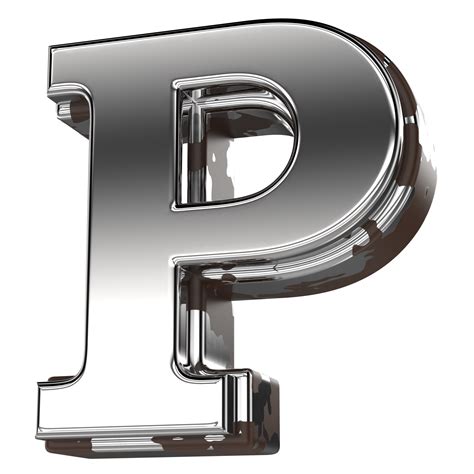 Silver Letter P 3d Rendering 39301056 Png