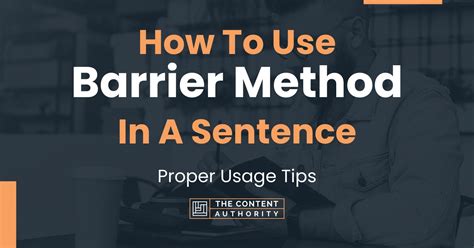 Barrier Method Definition In English At Christian Liao Blog