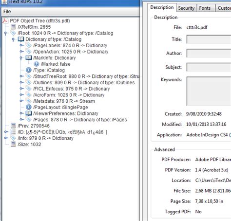 Tagged Pdf Value From Adobes Document Properties Using