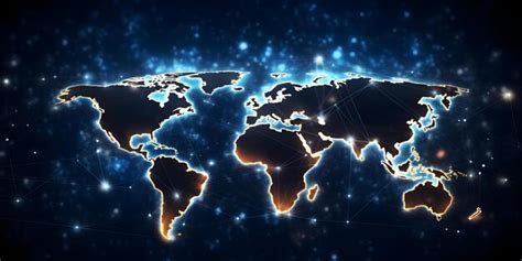 Global Data Transfer Technology Illustrated Through An Abstract World