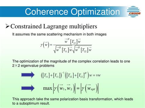 Ppt An Analysis Of Coherence Optimization Methods In Compact