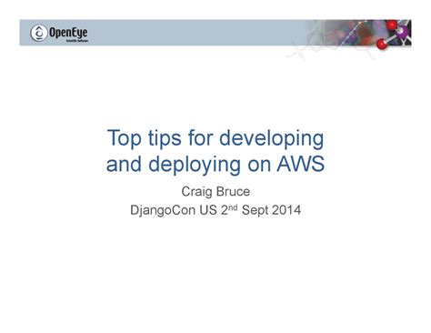 top tips for developing and deploying on aws speaker deck
