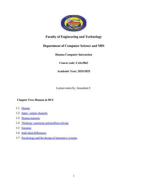 Human Computer Interaction Chapter Two Pdf