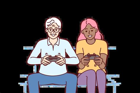 best diverse man and woman with joysticks are sitting on sofa playing