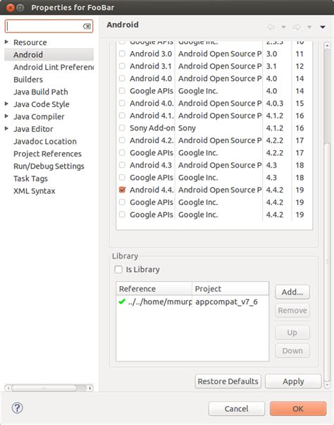 Java How To Remove Support Library Appcompatv7 Eclipse Stack