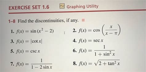 solved exercise set 1 6 graphing utility 1 8 find the