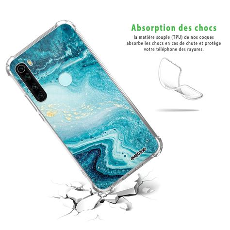 Sur Coque Pour Xiaomi Redmi Note T Anti Choc Souple Angles Renforc S Transparente Bleu