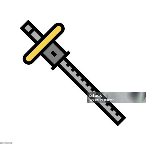 마킹 게이지 목수 액세서리 색상 아이콘 벡터 일러스트레이션 갈고리 발톱에 대한 스톡 벡터 아트 및 기타 이미지 갈고리 발톱