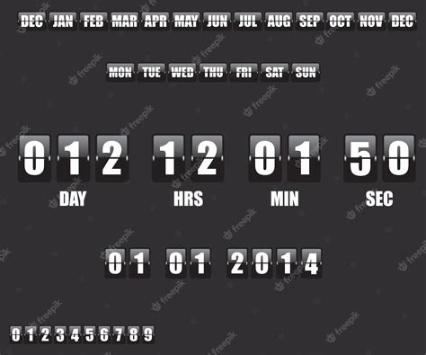 Premium Vector Countdown Timer And Date On Black Background