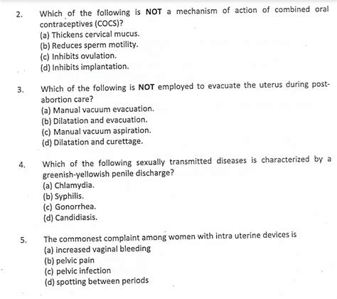 Reproductive Week Exam With UNMEB Past Papers Nurses Revision