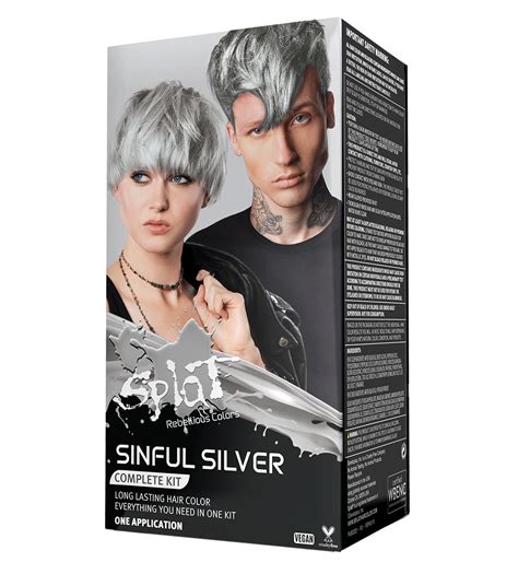 Sinful Silver Silver Semi Permanent Hair Dye Kit Splat Hair Color