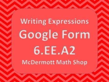 Writing Expressions Google Form By McDermott Math Shop TpT