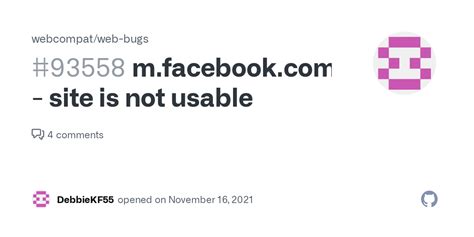 M Facebook Site Is Not Usable Issue Webcompat Web Bugs GitHub