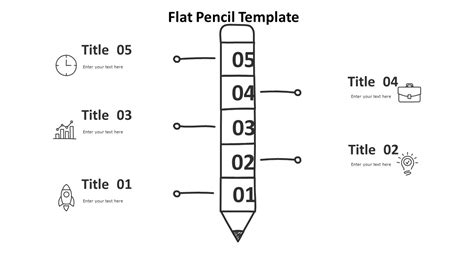 Flat Pencil Template 100 Editable Pptx