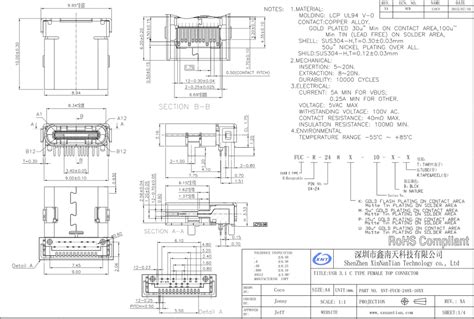 Pcb Tape C Dip Smt 3 1 Usb C Connector 24 Pin Usb Type C Female Buy Usb Type C Female For Pcb
