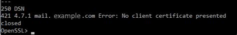 Openssl No Client Certificate Presented Smtp Postfix Server Fault