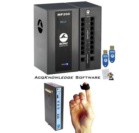 Mp200 System With Ppg Amp And Finger Transducer Uncategorized Biopac