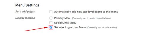 Dropdown Menu Stranoweb Ajax Login Wordpress Plugin