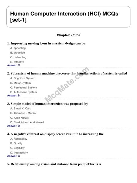 human computer interaction hci solved mcqs [set 1] pdf