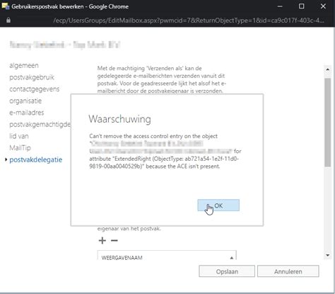 Cant Remove The Access Control Entry On Object Because The Ace Isnt