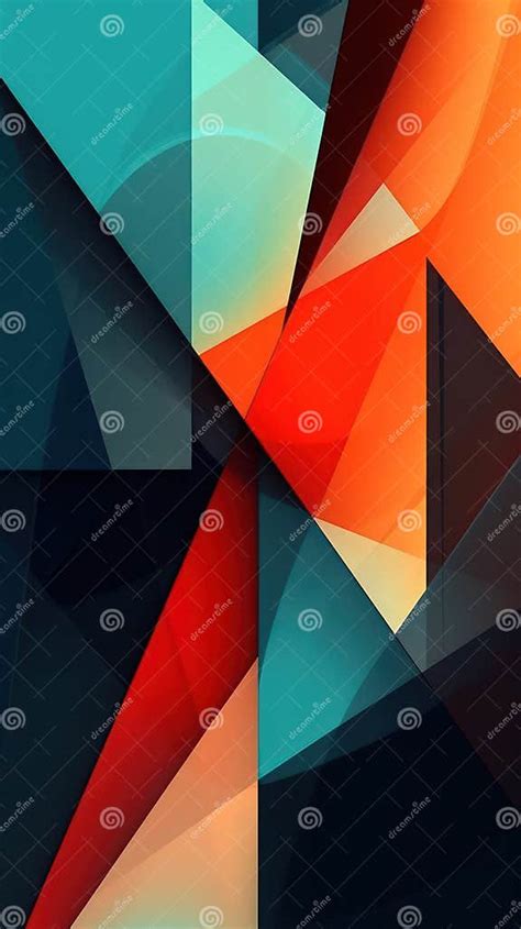Modern Abstract Artwork With Sharp Angular Shapes And Soft Curves Ai Generated Stock