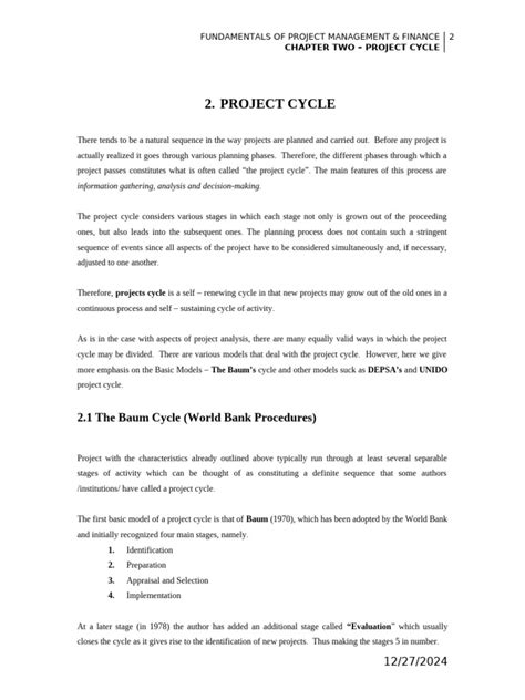 Project Cycle Ch02 Pdf Feasibility Study Project Management