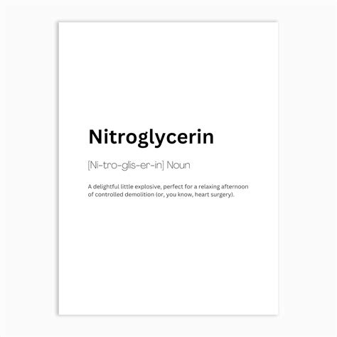 Nitroglycerin Definition Meaning Art Print By Kaigozen Fy