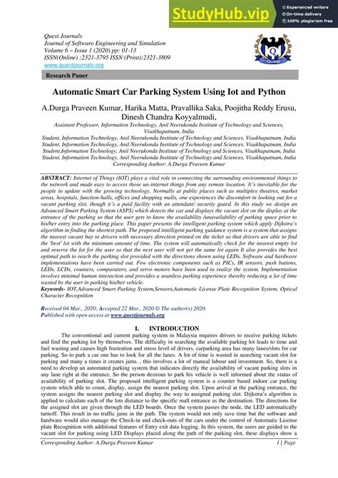 Automatic Smart Car Parking System Using Iot And Python Pdf Internet Computing