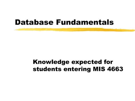 Introduction To Database Fundamentalshdj Ppt