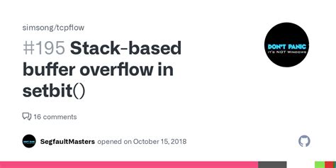 stack based buffer overflow in setbit · issue 195 · simsong tcpflow