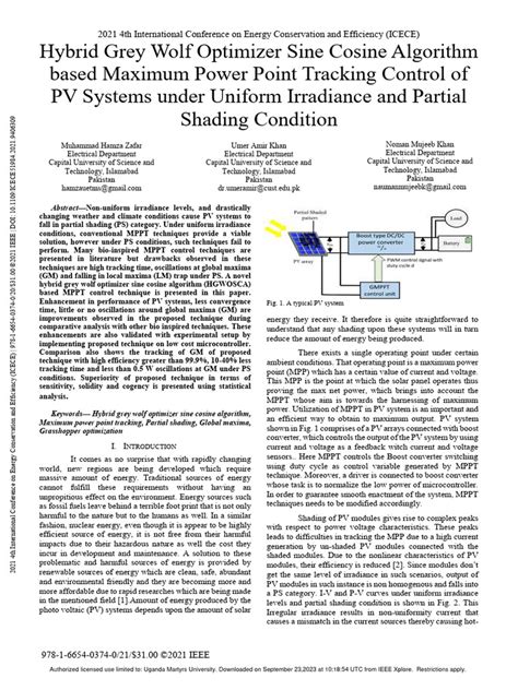 Sine Cosine Algorithm Download Free Pdf Photovoltaics