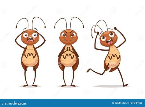A Set Of Cockroaches Cartoon Vector Illustration