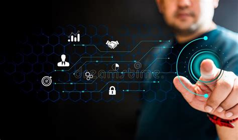 Touch Data Information Flow Internet Of Things Iot Digital Circuit Panel Stock Image Image Of