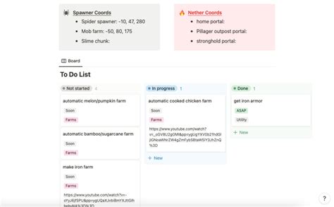 Minecraft Tracker Notion Template