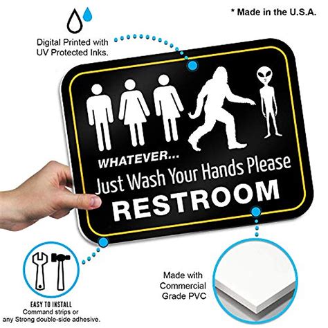 Funny Bathroom Sign Bigfoot And Alien Restroom Decor 11 5 X 8 75